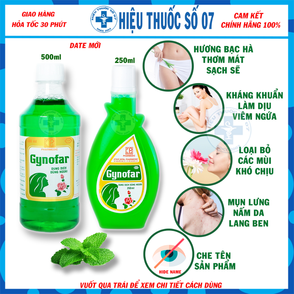 Dung dịch vệ sinh nữ Gynofar - ddvs phụ nữ nước rửa phụ khoa giúp giảm ...