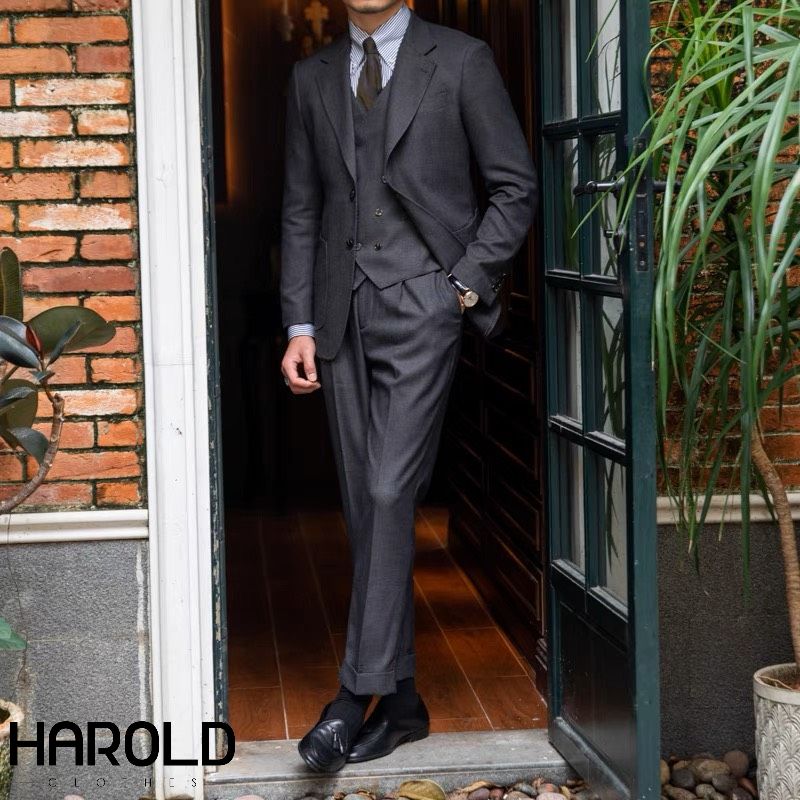 Bộ Suit 3 Mảnh Nam Cao Cấp Harold Black Lead (Suit Jacket + Gile + Quần ...
