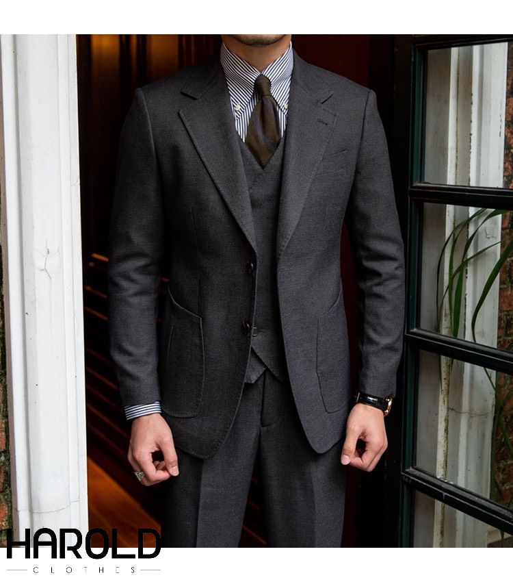 Bộ Suit 3 Mảnh Nam Cao Cấp Harold Black Lead (Suit Jacket + Gile + Quần ...