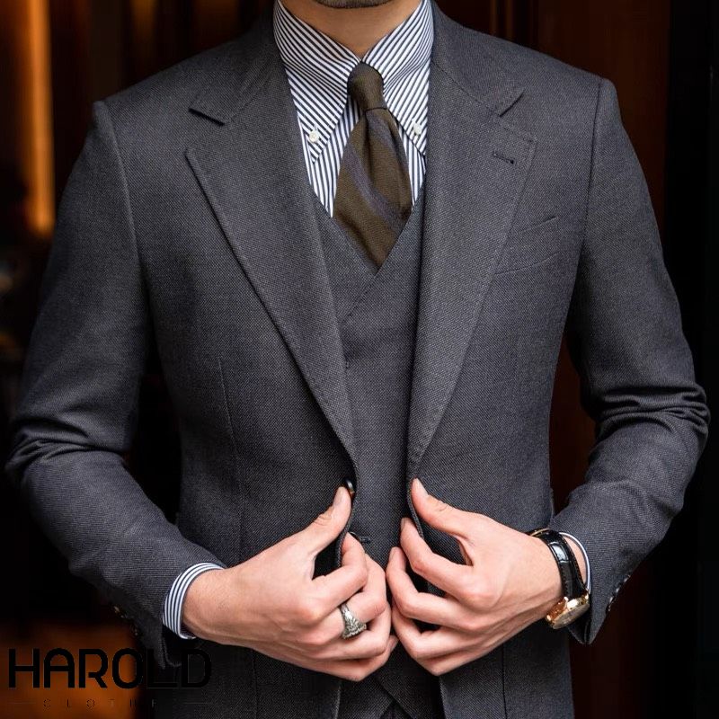 Bộ Suit 3 Mảnh Nam Cao Cấp Harold Black Lead (Suit Jacket + Gile + Quần ...
