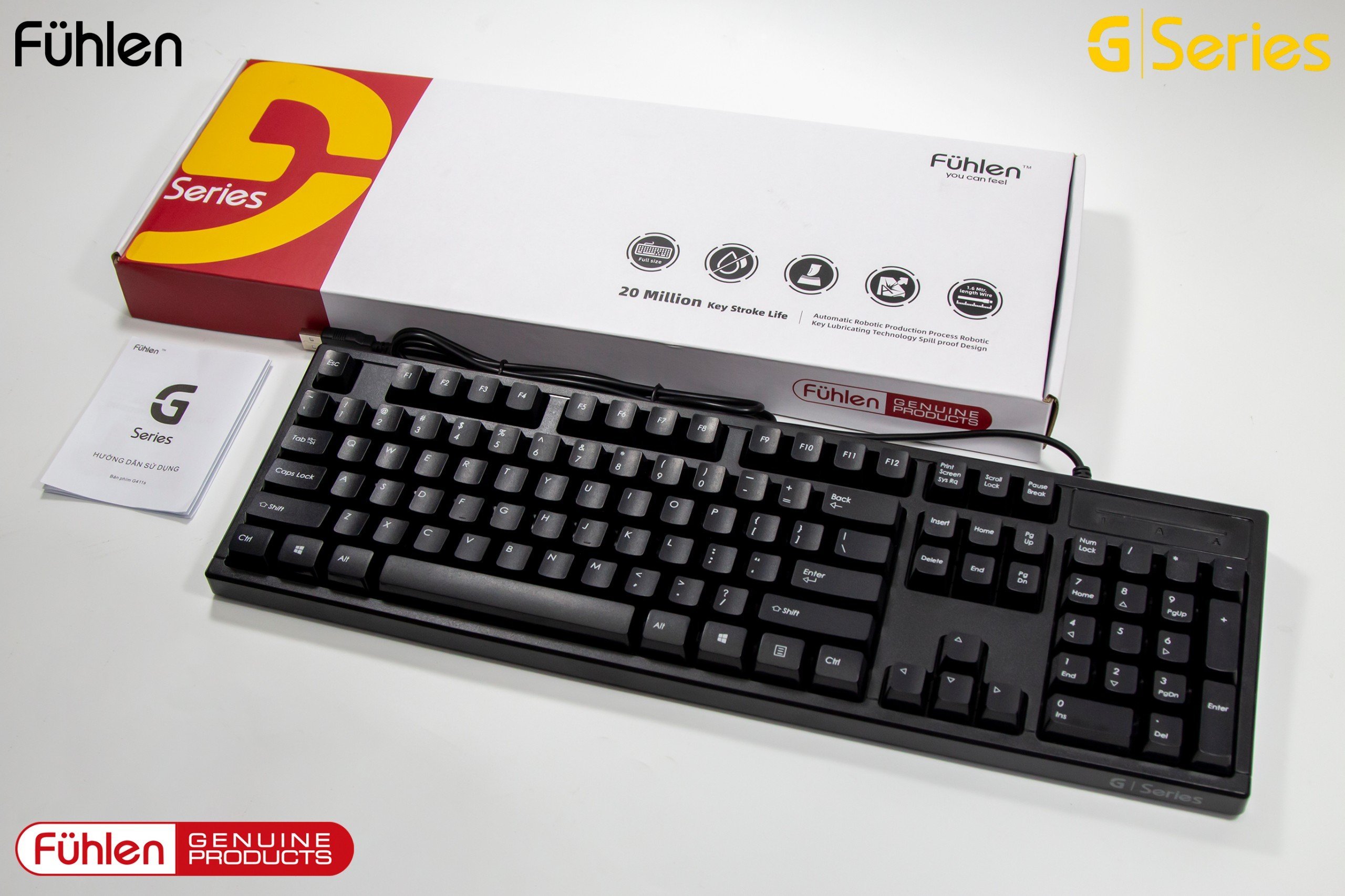 Bàn phím giả cơ có dây Fuhlen G411S 104 phím - Đa năng tiện dụng bền bỉ - Hàng chính hãng - Bảo ...
