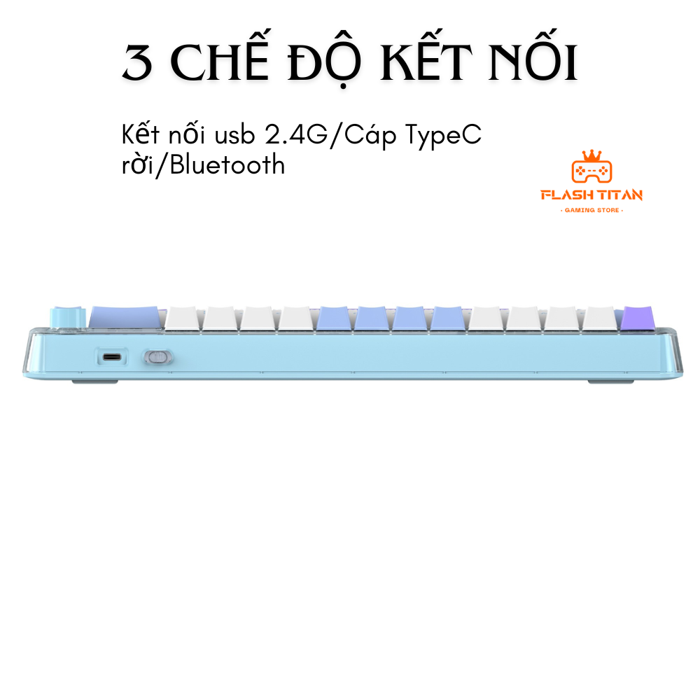 Bàn phím cơ không dây LEAVEN R81 - Hỗ trợ hotswap 5 pin - 3 chế độ kết ...