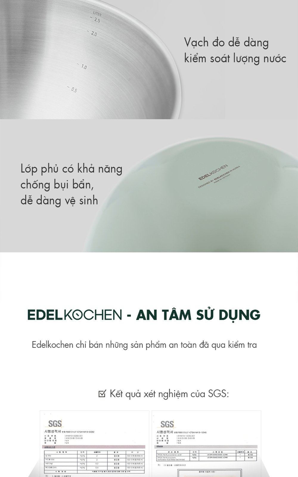 Bát trộn thực phẩm inox 304 Edelkochen Mixing Bowl - Màu Eco Green ...
