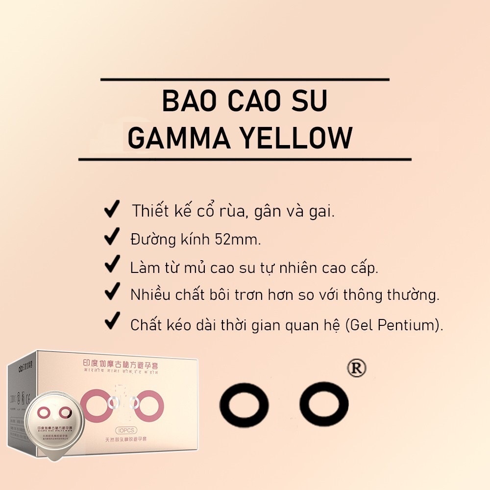 Bộ 2 hộp bao cao su kéo dài thời gian, bcs 001 gamma yellow gân gai ...