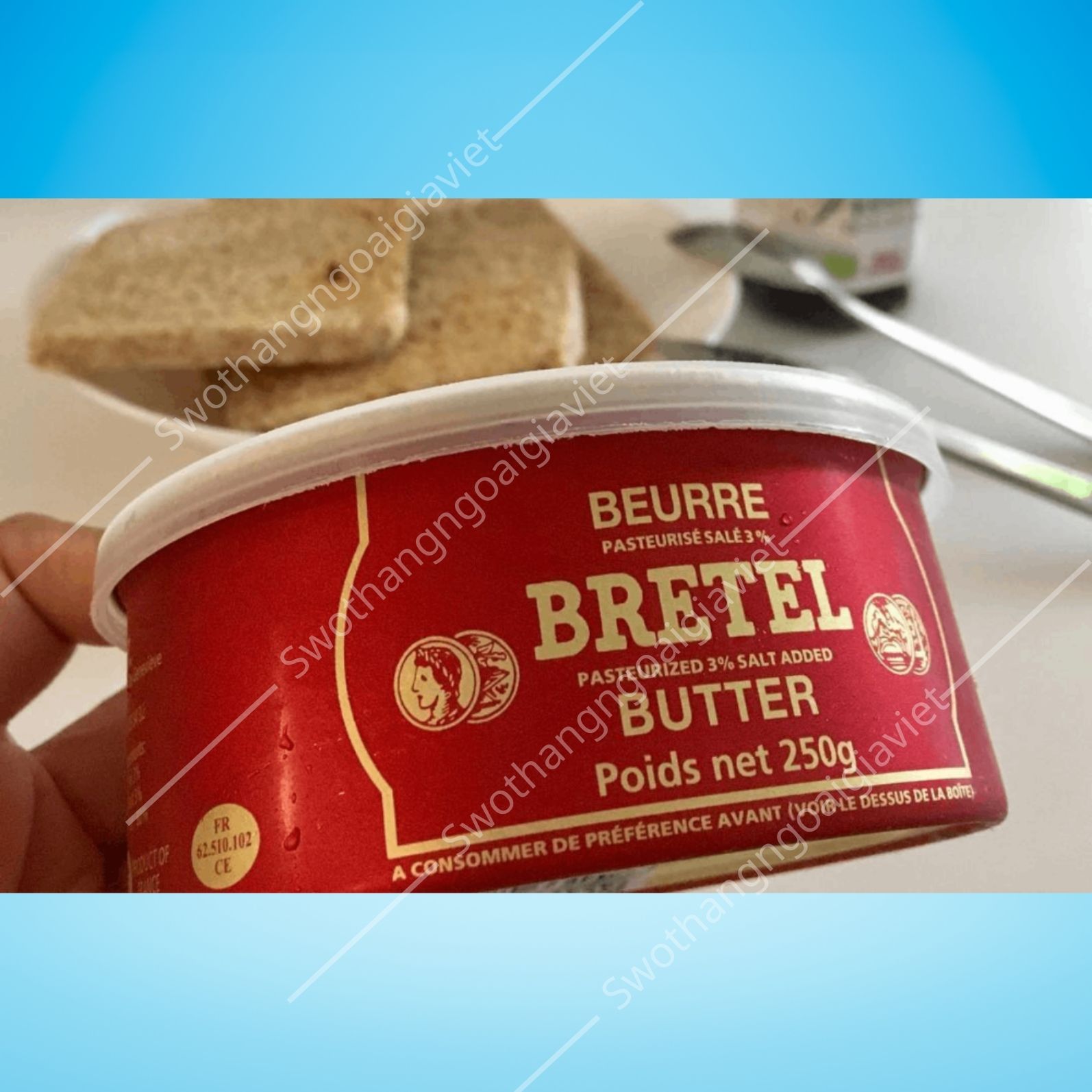 Bơ mặn Butter Beurre Bretel Pháp 250g, Bơ Pháp cao cấp, hương vị đặc ...
