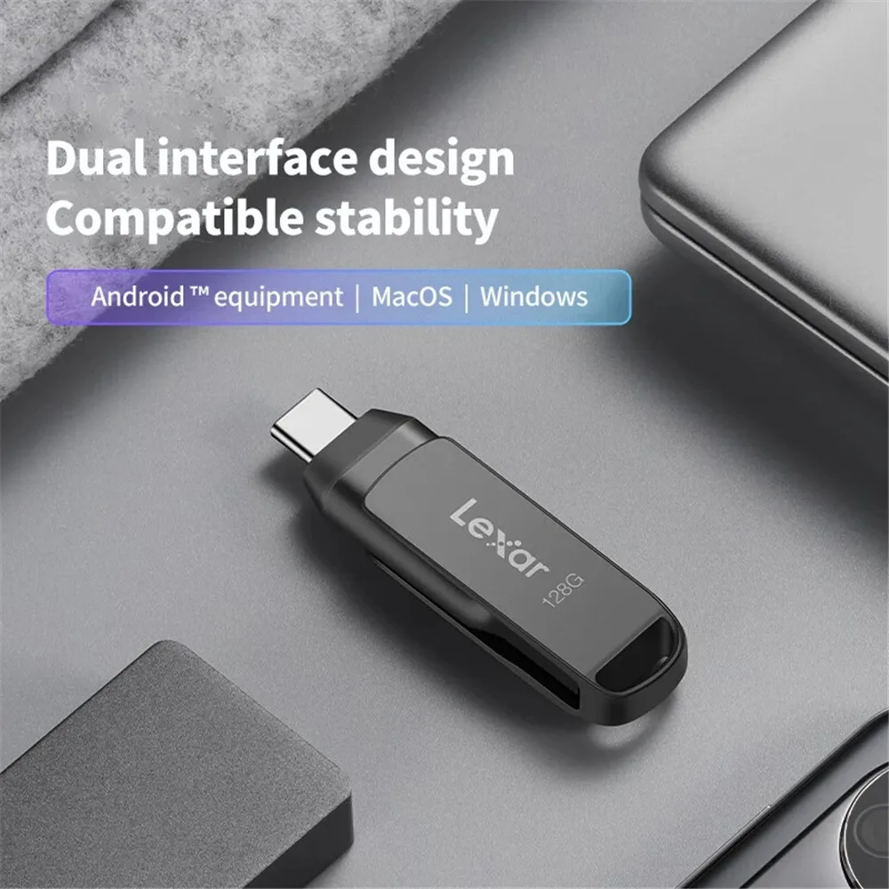 USB 3.1 32GB/ 64GB/ 128GB/ 256GB Lexar Dual Drive D400 Type-C/ Type-A ...