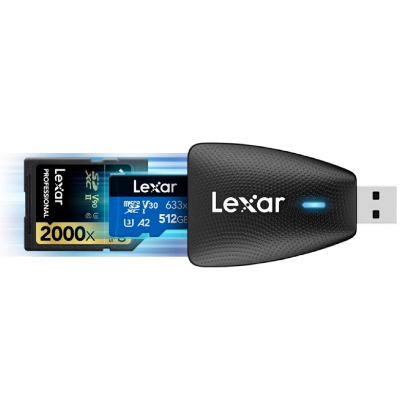 Đầu đọc thẻ nhớ 2 trong 1 Lexar LRW450UB, tương thích thẻ SD/ microSD, tốc độ đọc 312Mb/s, BH 2 ...
