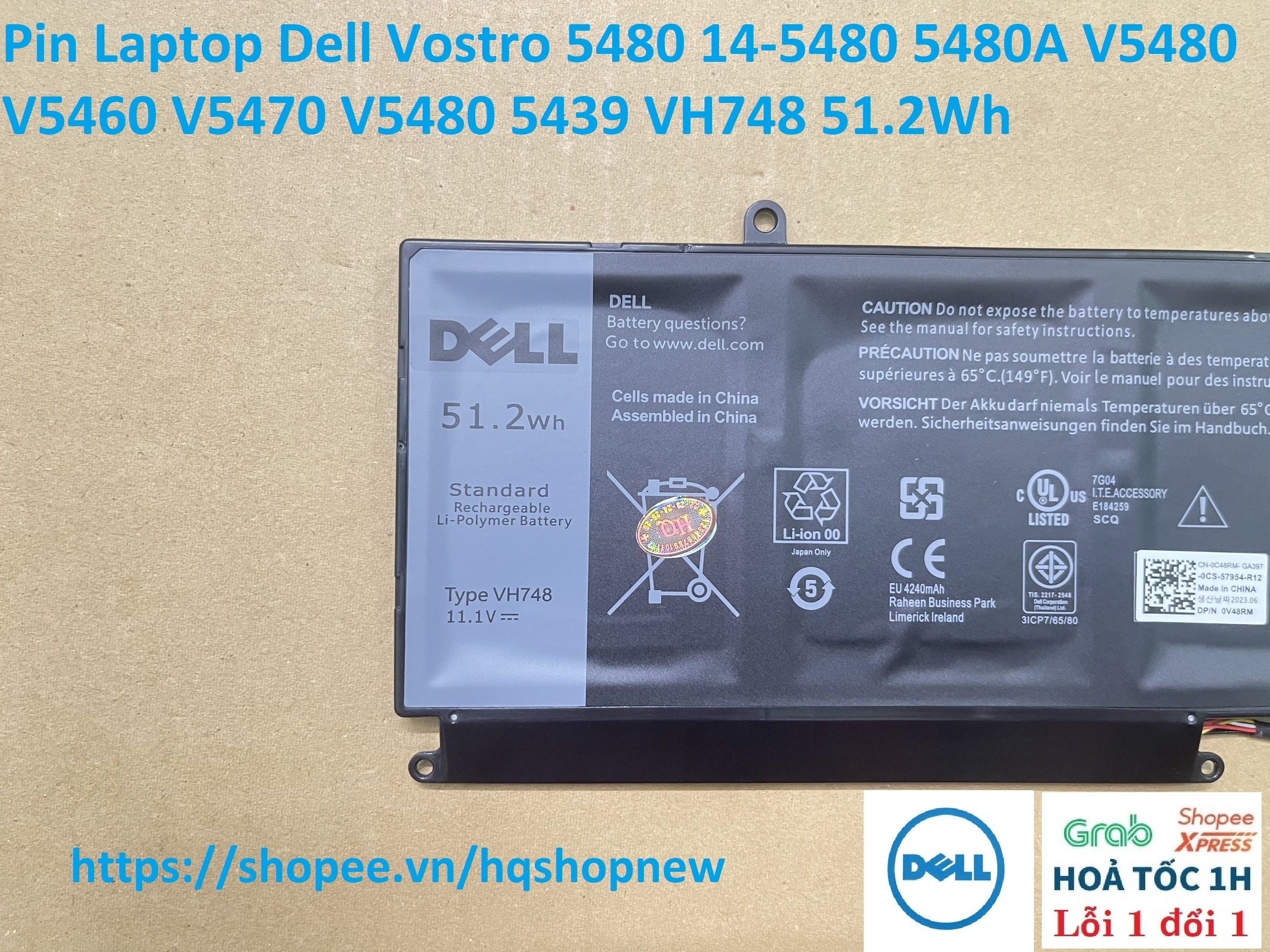 ⚡️[Pin zin] Pin Laptop Dell Vostro 5480 14-5480 5480A V5480 V5460 5460 ...