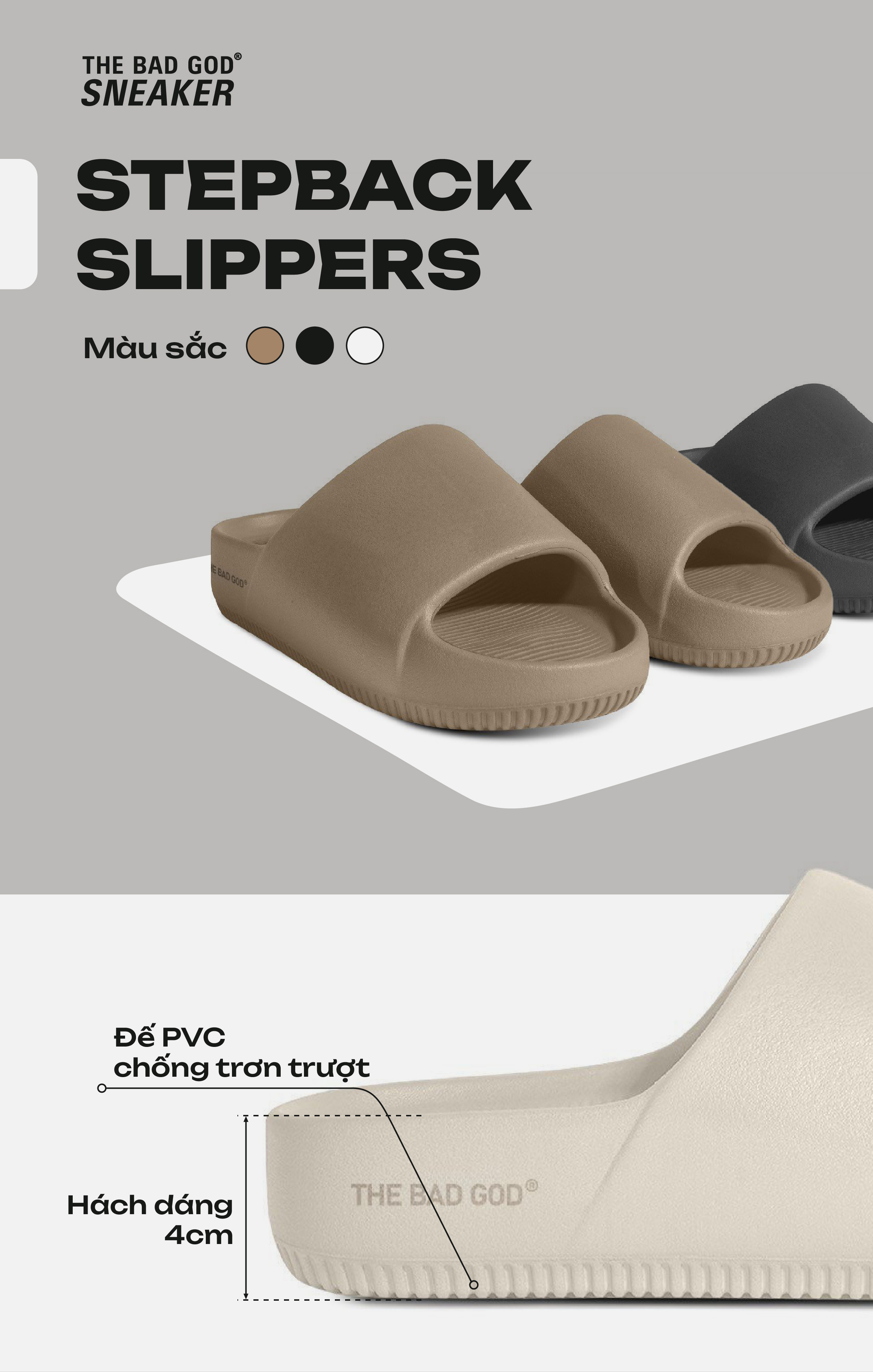 Dép đúc The Bad God Stepback nhiều màu đế cao | Shopee Việt Nam