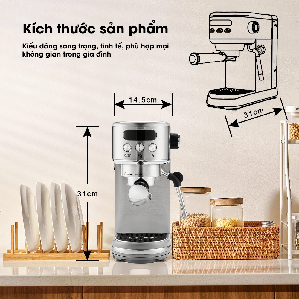 Máy pha cà phê tự động Espresso Winci EM3110, có vòi đánh sữa, bảo hành ...