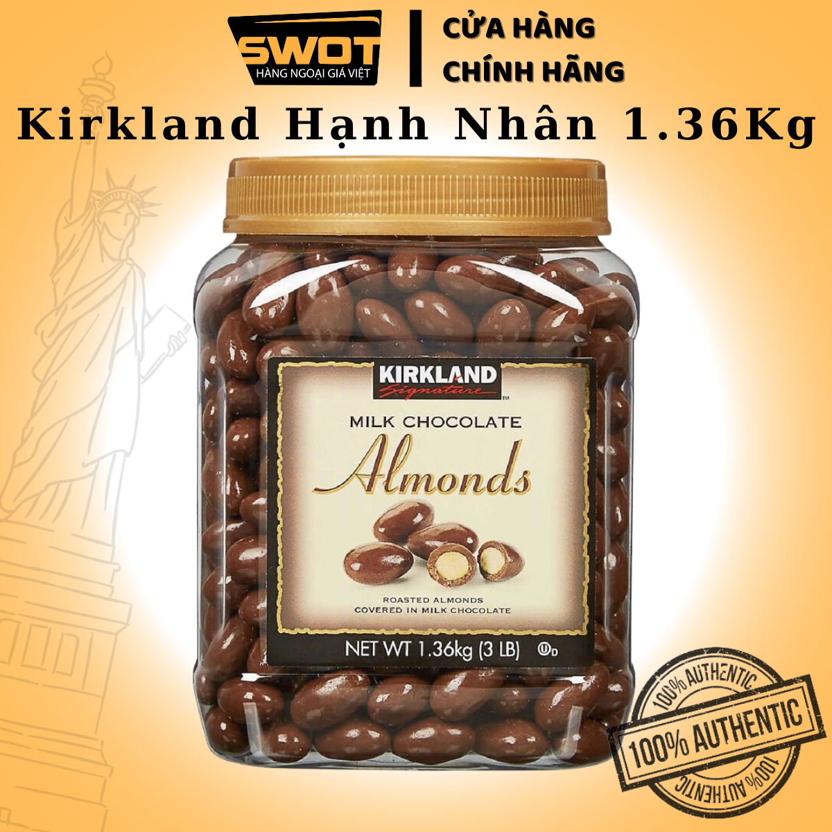 Socola sữa hạnh nhân Kirkland Milk Chocolate Almonds Mỹ, nhân hạt giòn ...