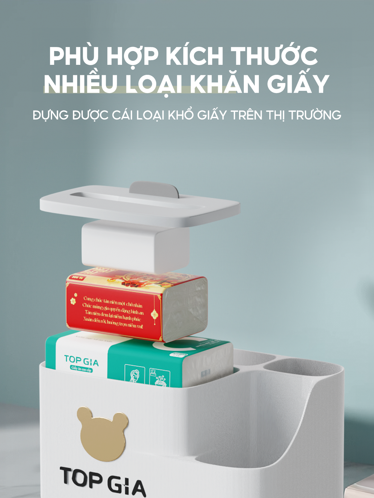 Hộp đựng giấy ăn đa năng Topgia, có ngăn đựng đồ dùng gia đình | Shopee ...