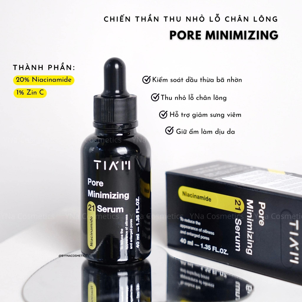 Serum Tiam Niacinamide 20% + Zinc 1% Serum TIAM Pore Minimizing 21 giúp ...