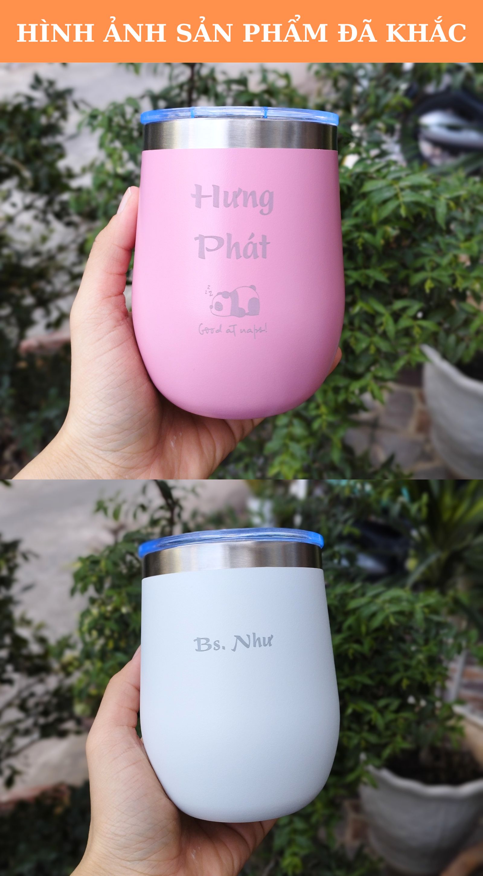 Cốc giữ nhiệt TopGifts C360 dung tích 360ml cute trẻ trung khắc tên ...