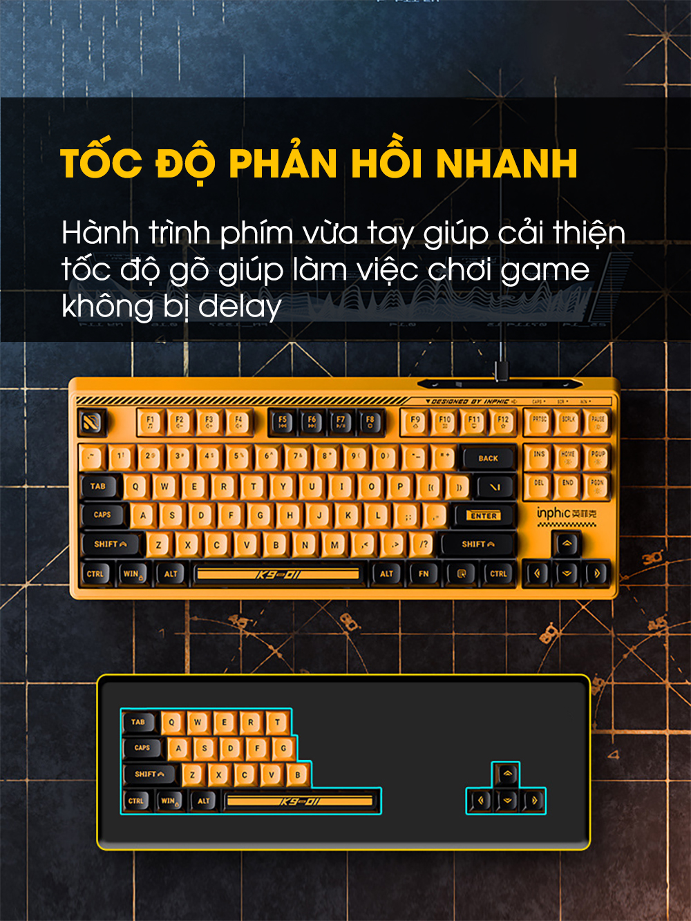 Bàn phím máy tính giả cơ SIDOTECH K901 gaming 87 key có dây silent ...