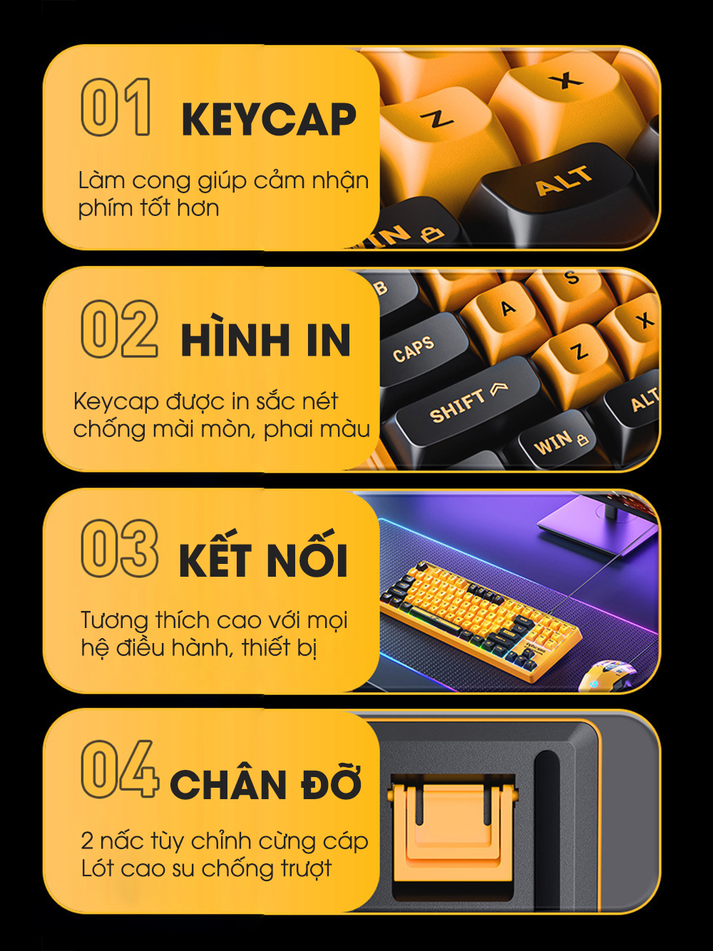 Bàn phím máy tính giả cơ SIDOTECH K901 gaming 87 key có dây silent ...