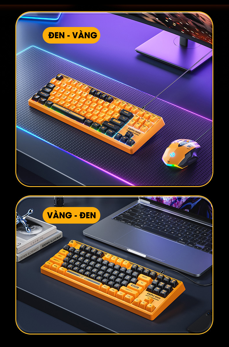 Bàn phím máy tính giả cơ SIDOTECH K901 gaming 87 key có dây silent ...