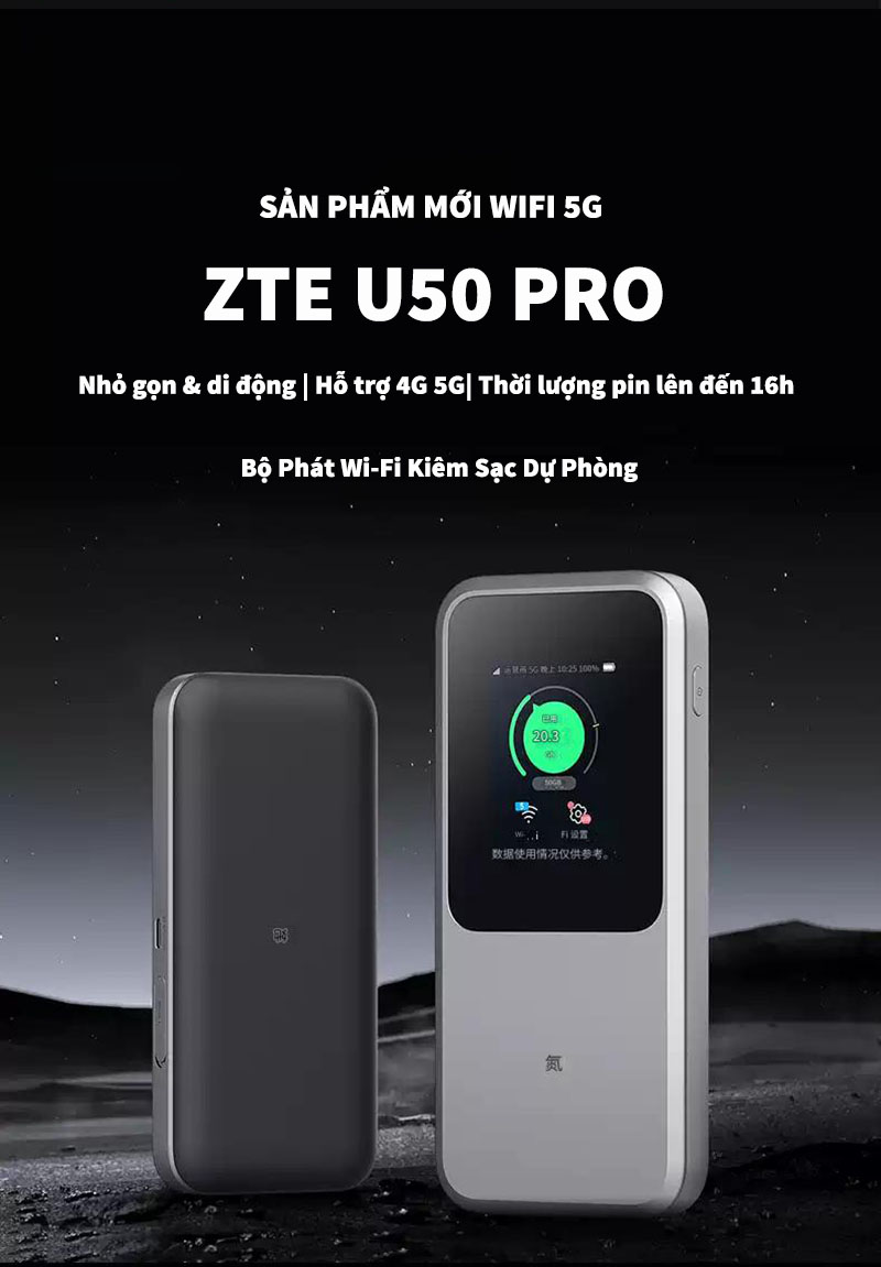 Bộ Phát WiFi 4G 5G Cầm Tay ZTE Mu5120 U50 Pro Băng Tần Kép, Pin ...