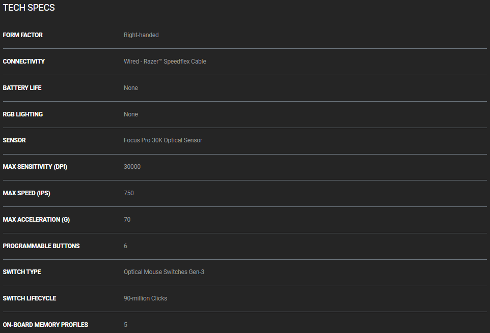Chuột Gaming Razer DeathAdder V3 | Chuột Dây Speedflex | 30000 DPI ...
