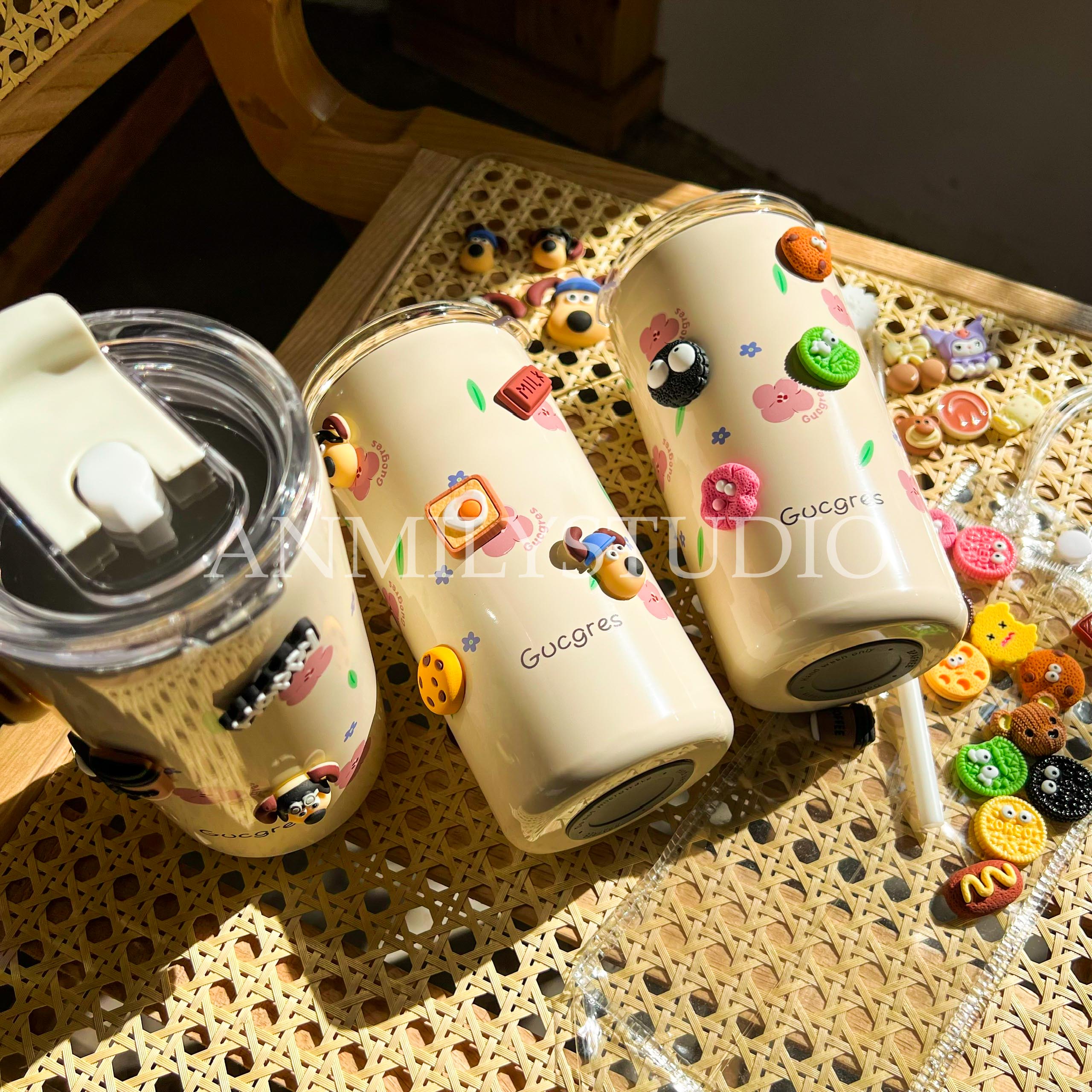 Ly giữ nhiệt GUCGRES 500ml hoa anh đào cute vật liệu sus316 an toàn có ...