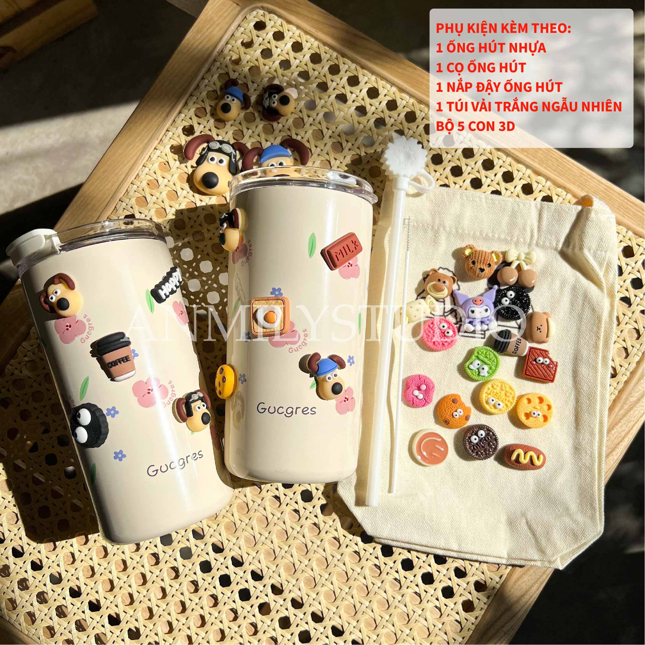 Ly giữ nhiệt GUCGRES 500ml hoa anh đào cute vật liệu sus316 an toàn có ...