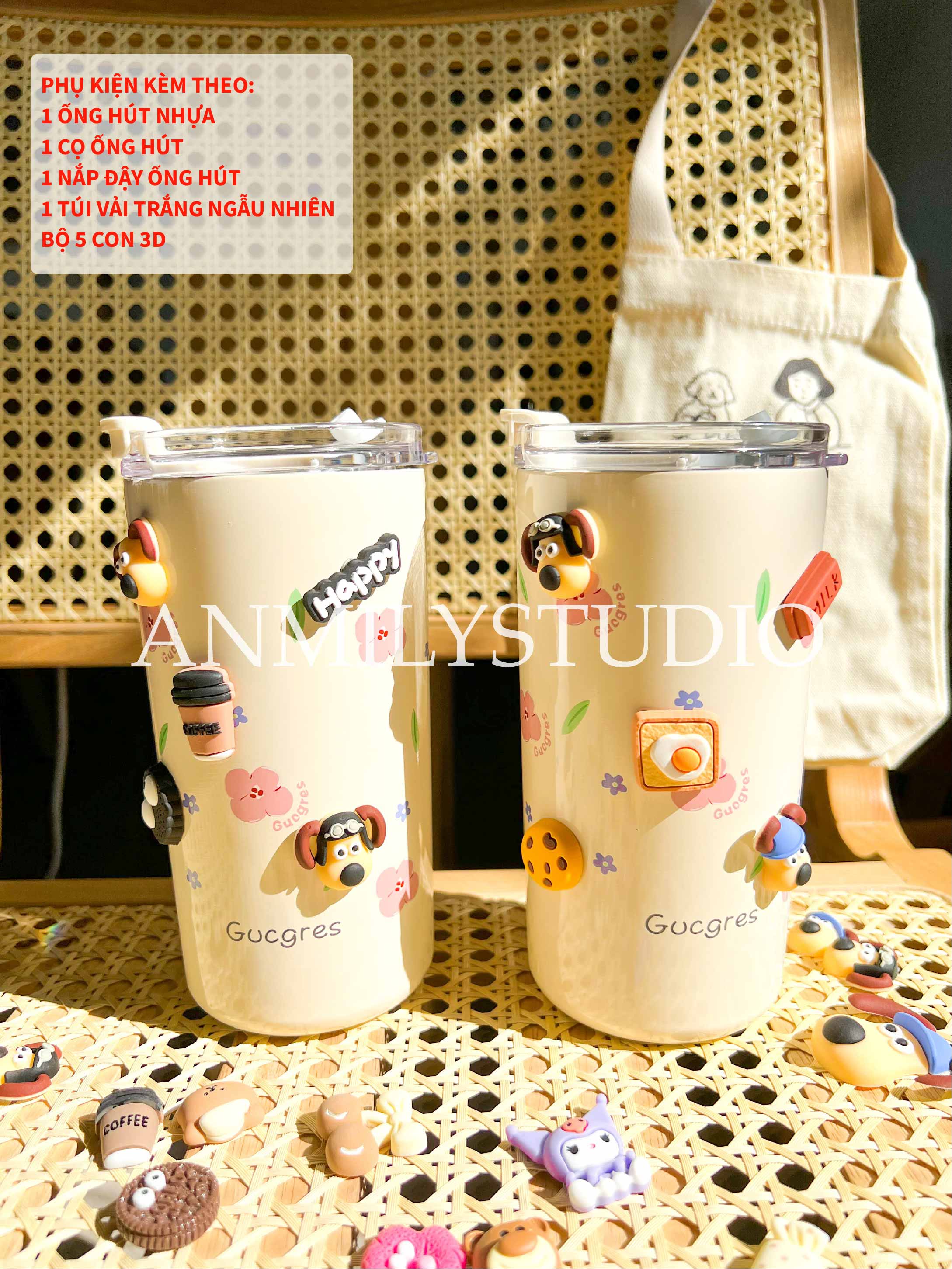 Ly giữ nhiệt GUCGRES 500ml hoa anh đào cute vật liệu sus316 an toàn có ...