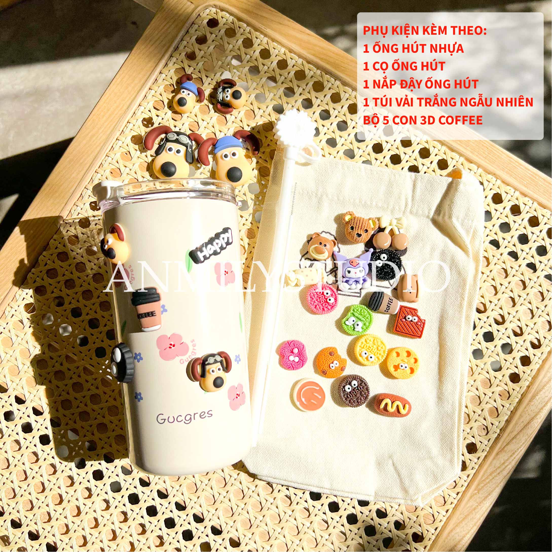 Ly giữ nhiệt GUCGRES 500ml hoa anh đào cute vật liệu sus316 an toàn có ...