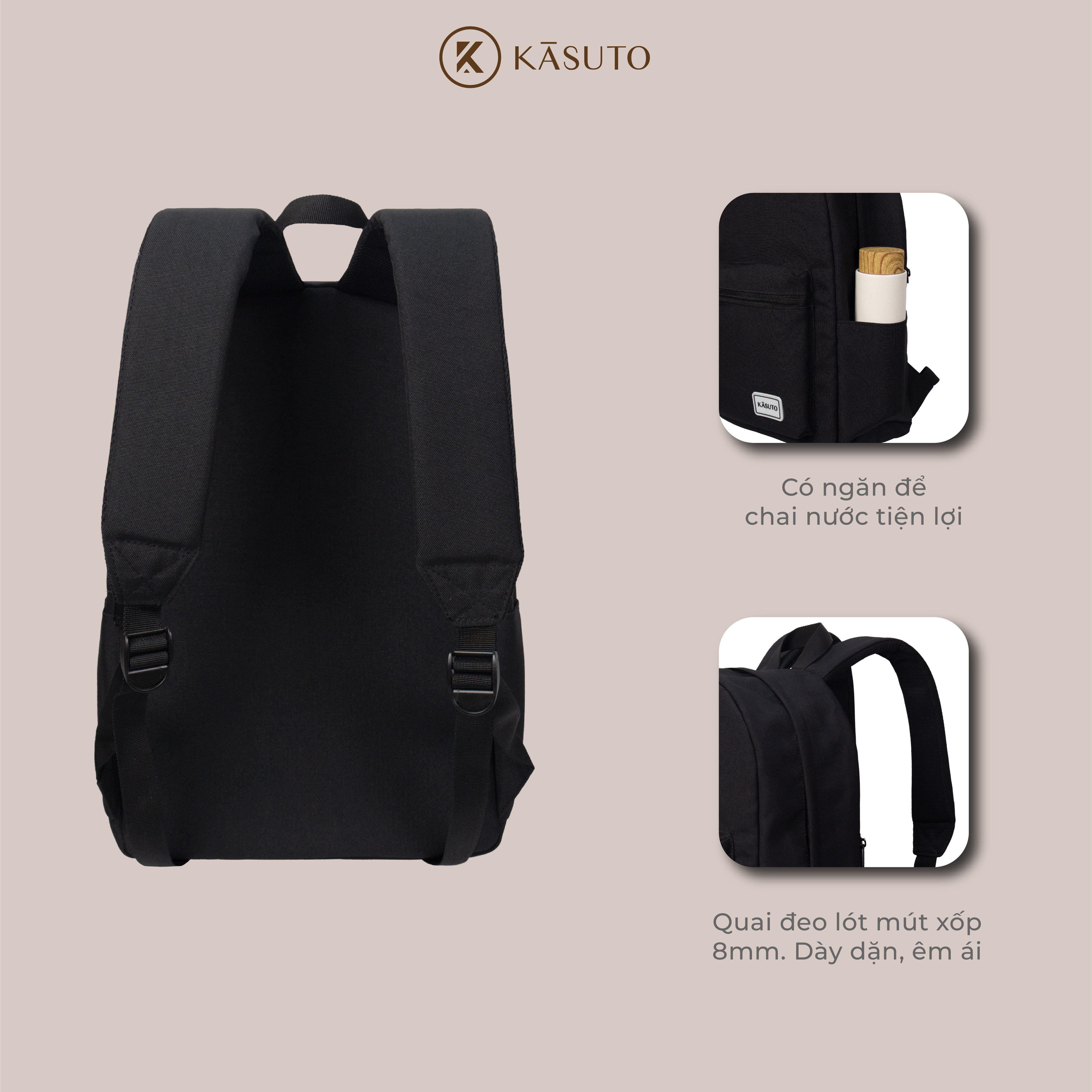 Balo đi học Nam Nữ KASUTO BRAND Basic Backpack B2 Nhiều Ngăn Đựng ...