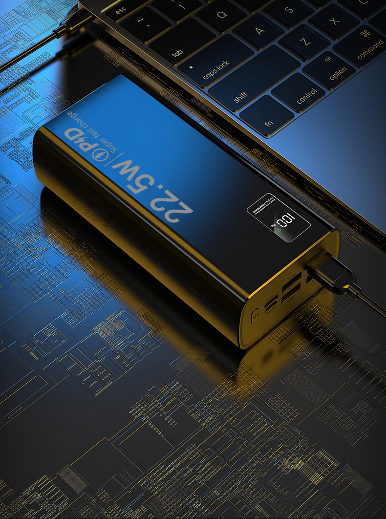 dosen pro sạc dự phòng pd22.5w 10000mah 30000mah 50000mAh pin dự phòng màn hình led tích hợp ...