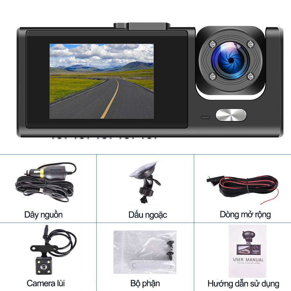 DOSEN PRO Camera hành trình ô tô Taxi hỗ trợ kết nối 3 mắt ghi hình tốc ...