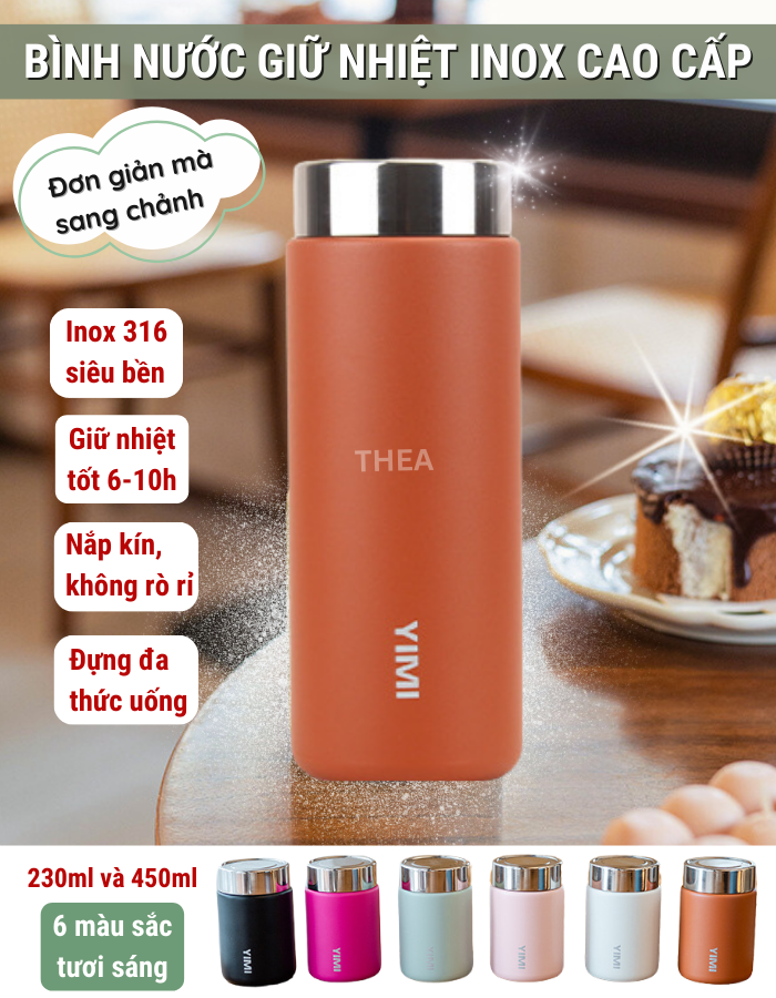 Bình nước giữ nhiệt inox mini cao cấp, cốc giữ nhiệt nóng lạnh coffee ...