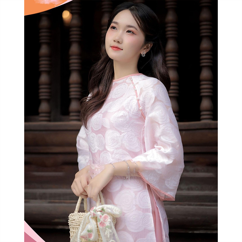 Áo Dài Cách Tân Nữ Dáng Suông Hoa Nổi TK99 | Shopee Việt Nam