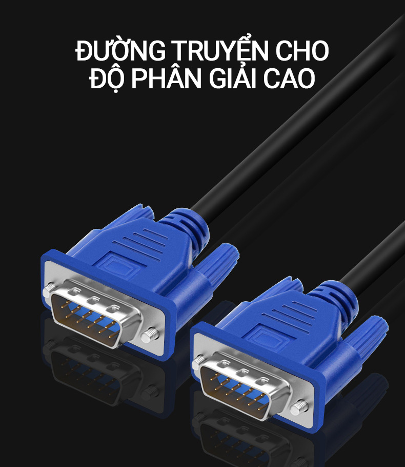 Dây Cáp VGA 3+2 Dài 1.5M/3M Đen VGA to VGA Kết Nối 2 Đầu Đực Dây Nối ...