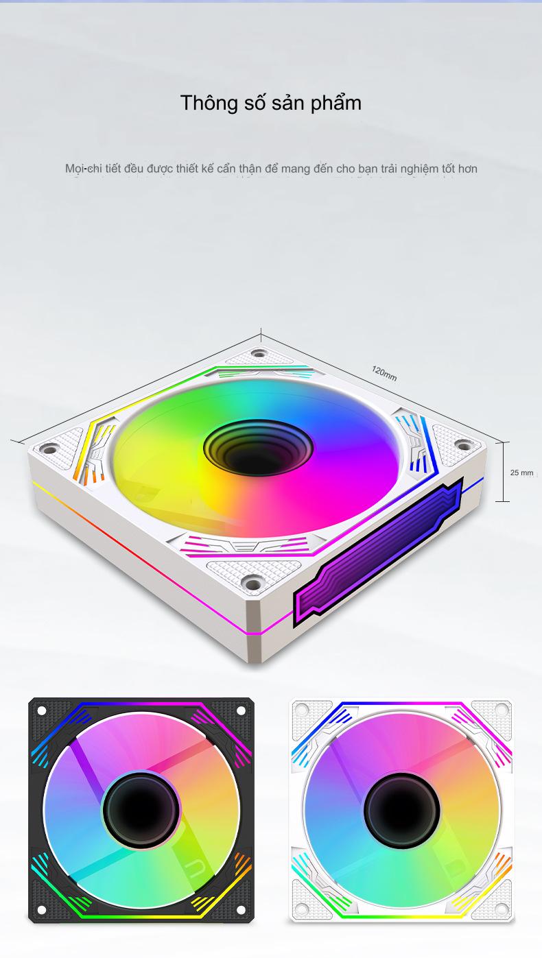 Quạt tản nhiệt, Fan Led ARGB RGB vô cực - Phiên bản gió thổi xuôi và ...
