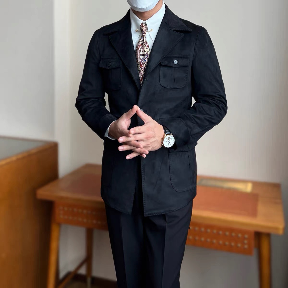 Áo Khoác Nam Da Lộn Cao Cấp Harold Safari Jacket Vải Dày Dặn Giữ Ấm Tốt ...
