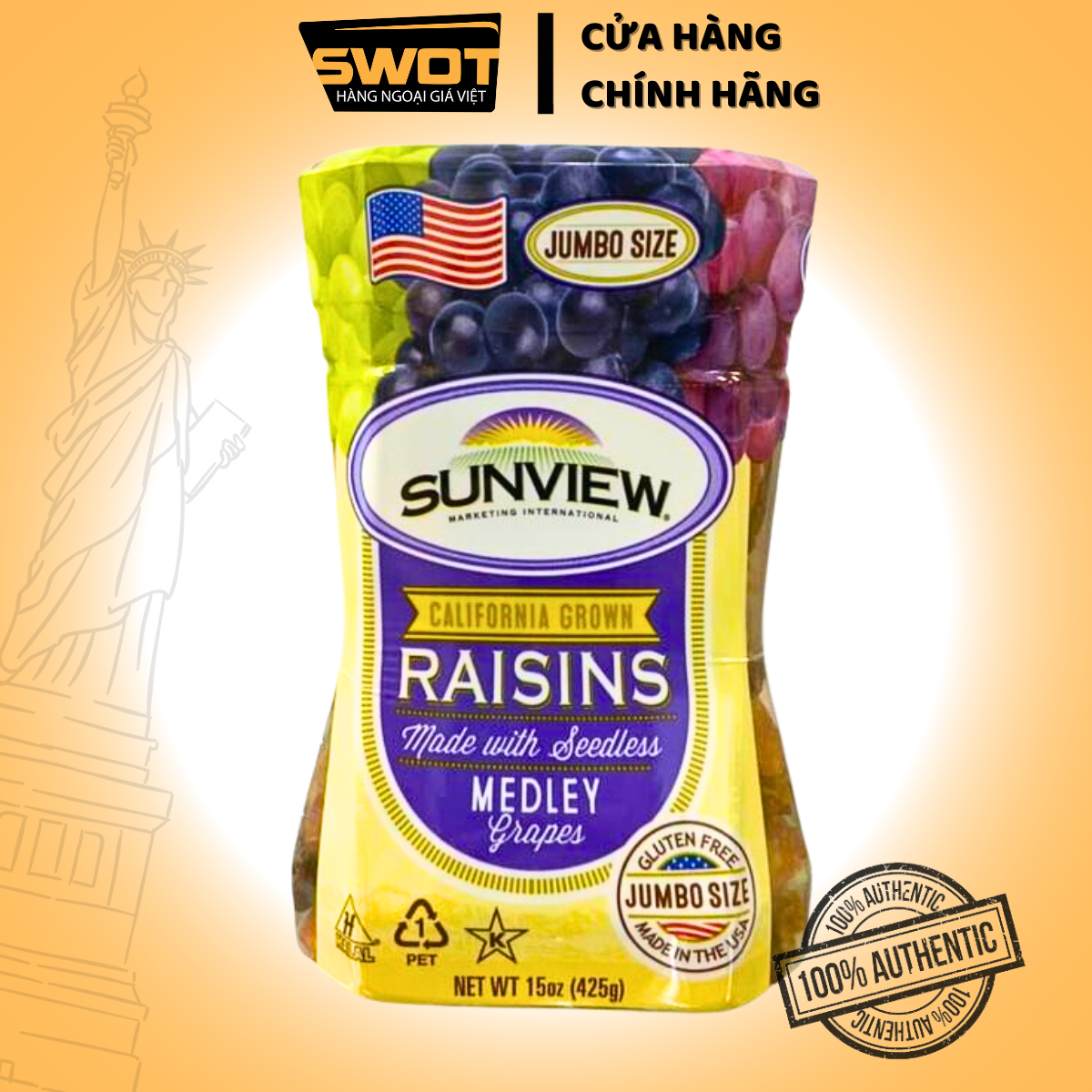 Nho khô Sunview Raisins Mỹ 425g [CHÍNH NGẠCH] Nho thượng hạng thơm ngon ...