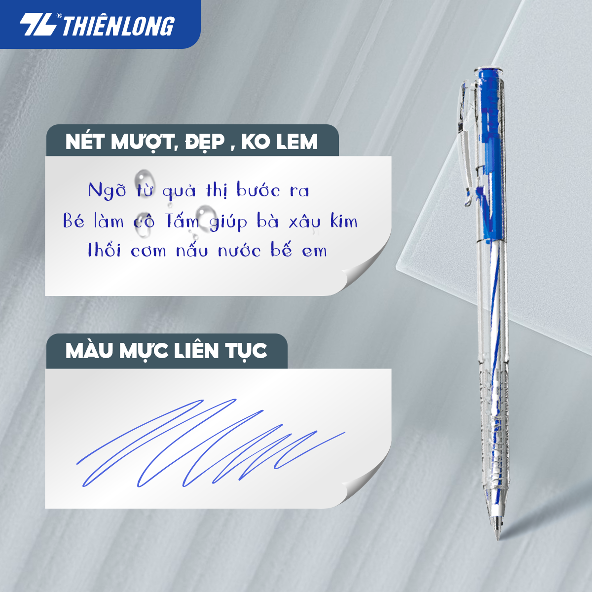 Hộp 20 Cây Bút bi Thiên Long TL-027 mực xanh/đỏ/đen/tím ngòi 0.5mm dạng ...