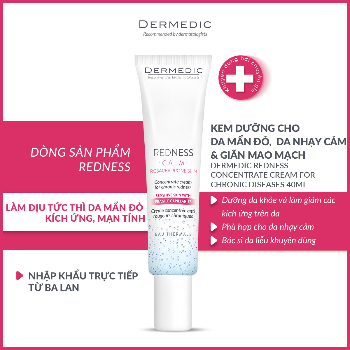 Kem dưỡng Dermedic phục hồi da mỏng yếu nhạy cảm Redness Concentrate ...