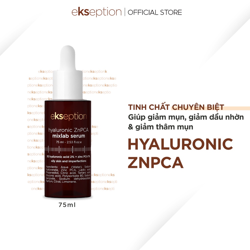 Serum Kẽm Ekseption Kiềm Dầu Giảm mụn Hyaluronic ZnPCA 75ml | Shopee ...