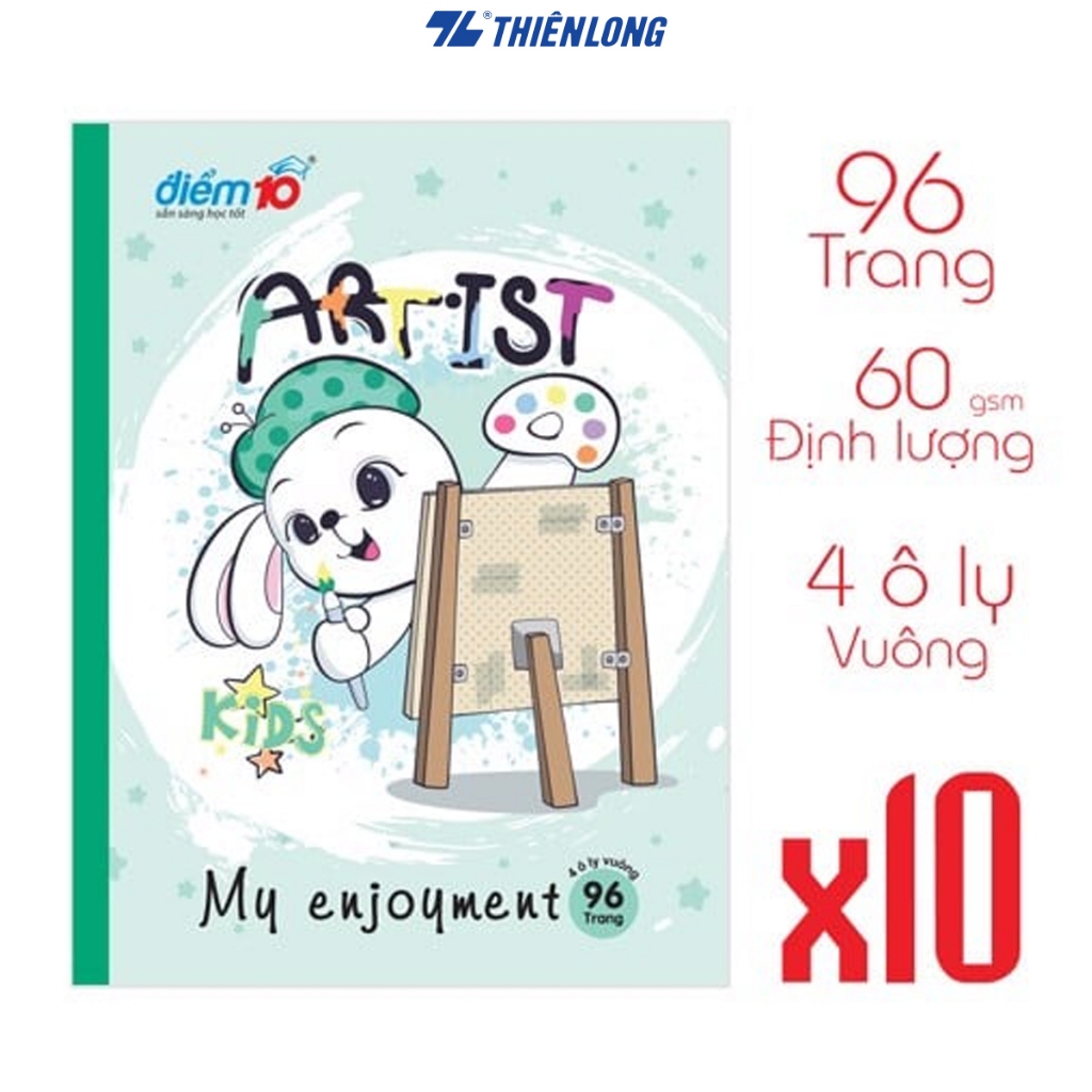Combo 10 cuốn Tập học sinh 4 ô ly 96 trang Thiên Long Điểm 10 TP-NB039 (hình ngẫu nhiên), phù ...