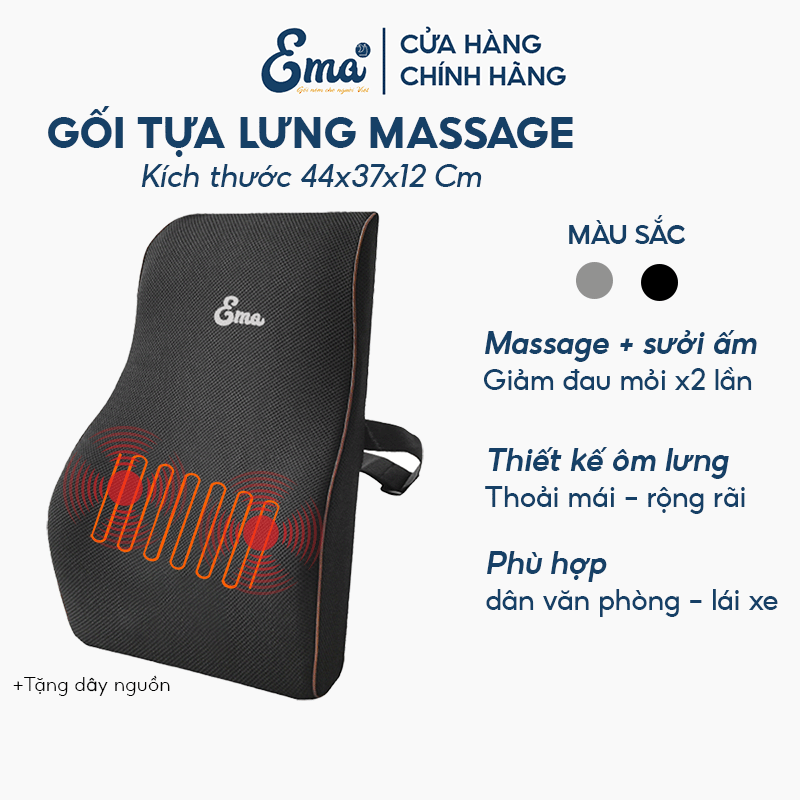 Gối Tựa Lưng Massage Fomodi Cao Su Non Dành Cho Dân Văn Phòng Và Lái Xe Thiết Kế Công Thái Học