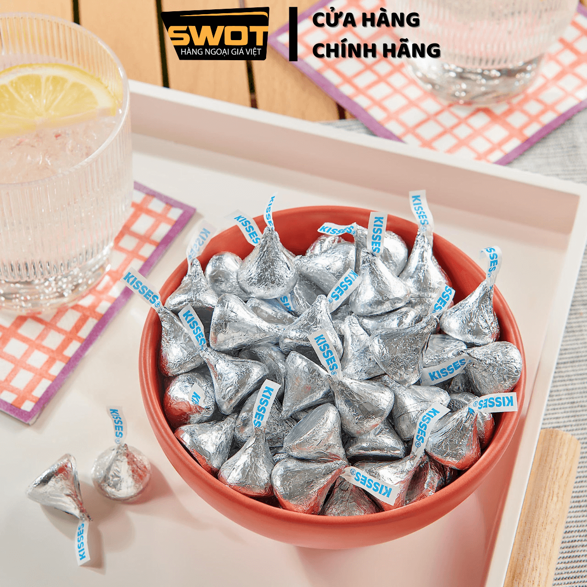 Socola sữa Hershey's Kisses Milk Mỹ 1.58kg 330 viên, Chocolate kem sữa ...