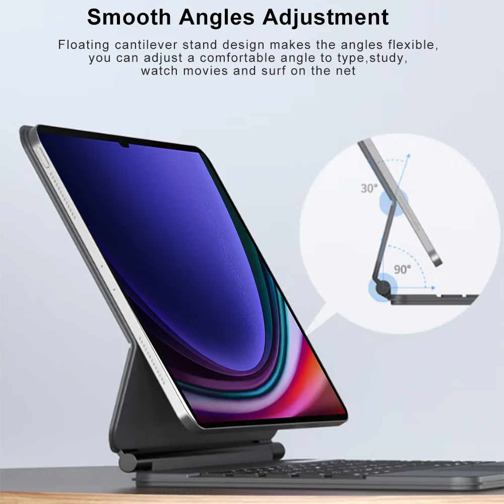 Bàn phím Bluetooth,có đèn led Galaxy Tab S10+/S10Fe/S9/S9+/S9Fe/S8/S7/S9+/S8+/S7+/S7FE/S9 Ultra ...