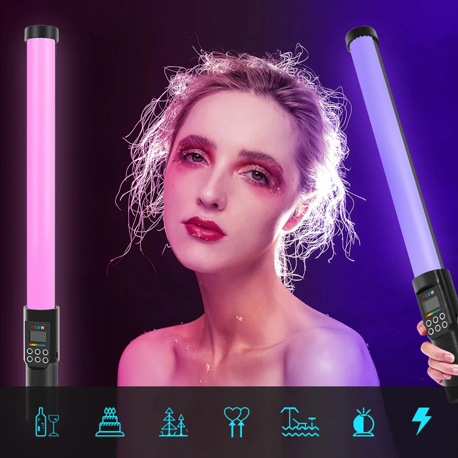 Đèn LED Thanh Cầm Tay Light Stick RGB Symphony Light 916 Cao Cấp ánh ...