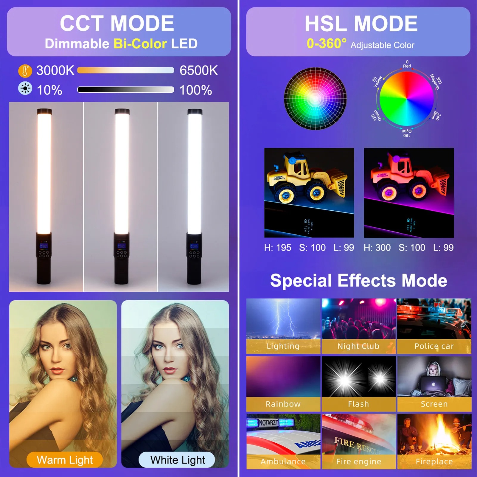 Đèn LED Thanh Cầm Tay Light Stick RGB Symphony Light 916 Cao Cấp ánh ...