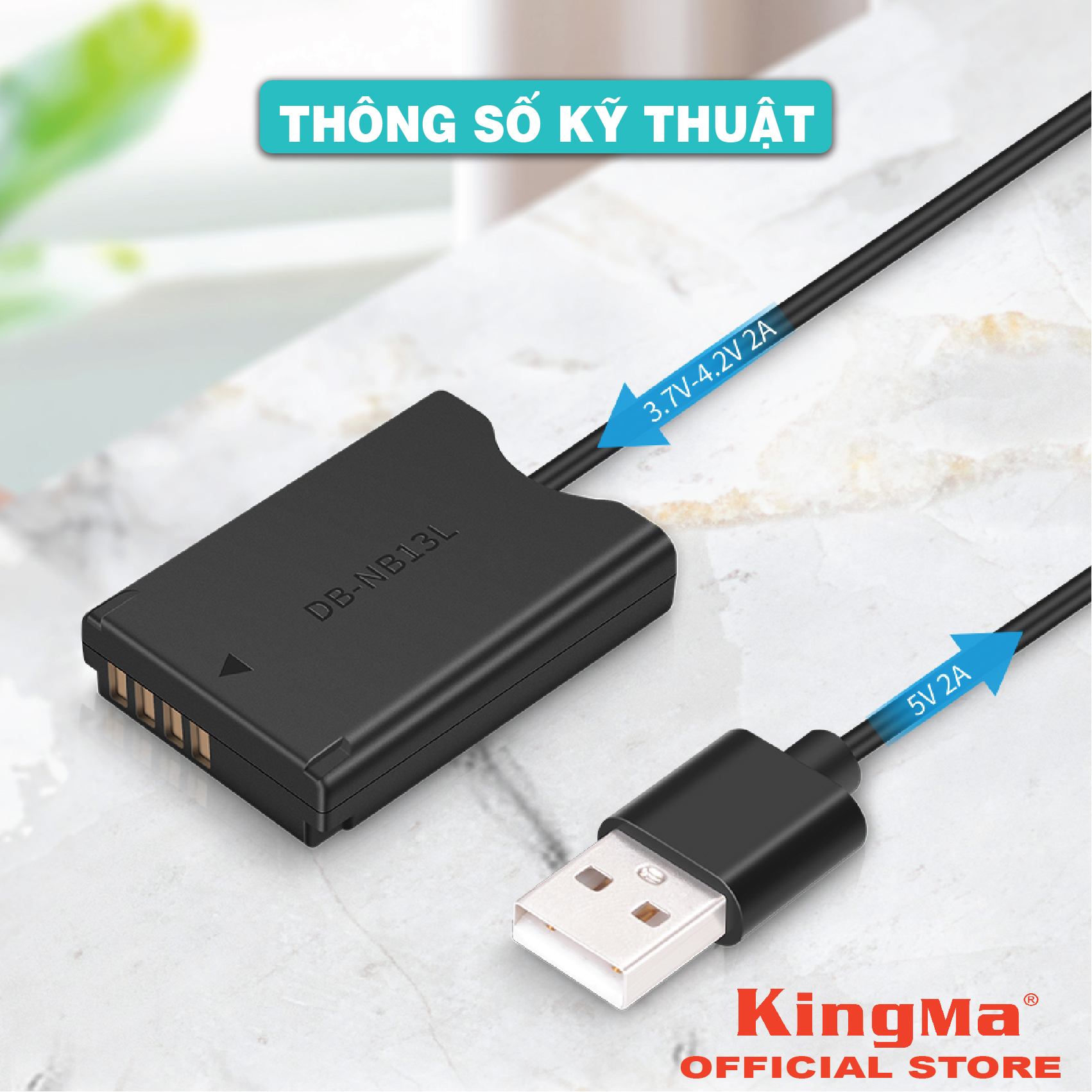 Pin Ảo/Giả Pin/Dummy Pin NB-13L Chính Hãng KINGMA. For Canon NB-13L ...