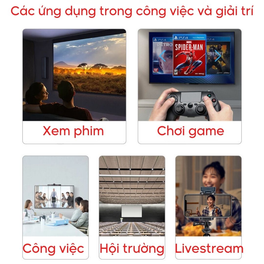 Thiết bị kết nối HDMI không dây JINGHUA JH 2024 trình chiếu không cần ...