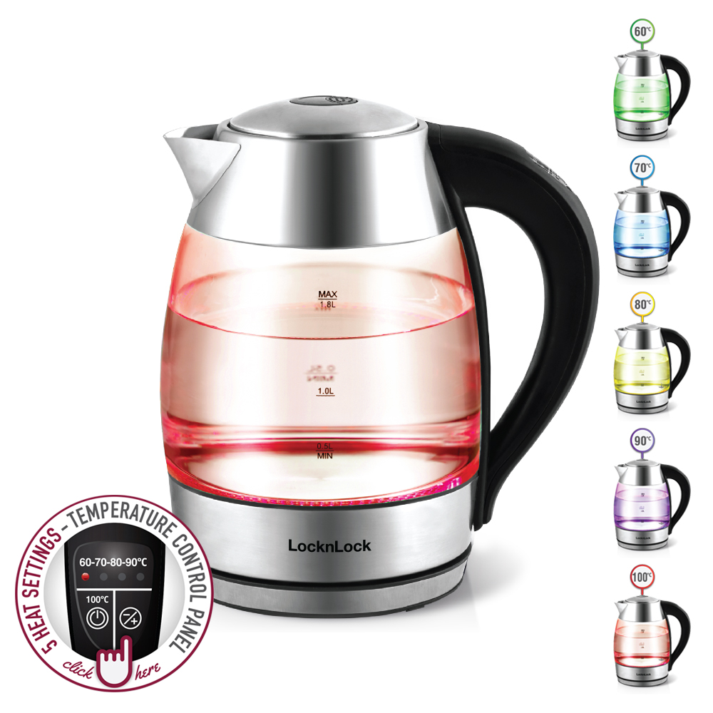 Ấm Thủy Tinh Siêu Tốc LocknLock 1.8L Đèn Màu Theo Mức Nhiệt Lock&Lock ...