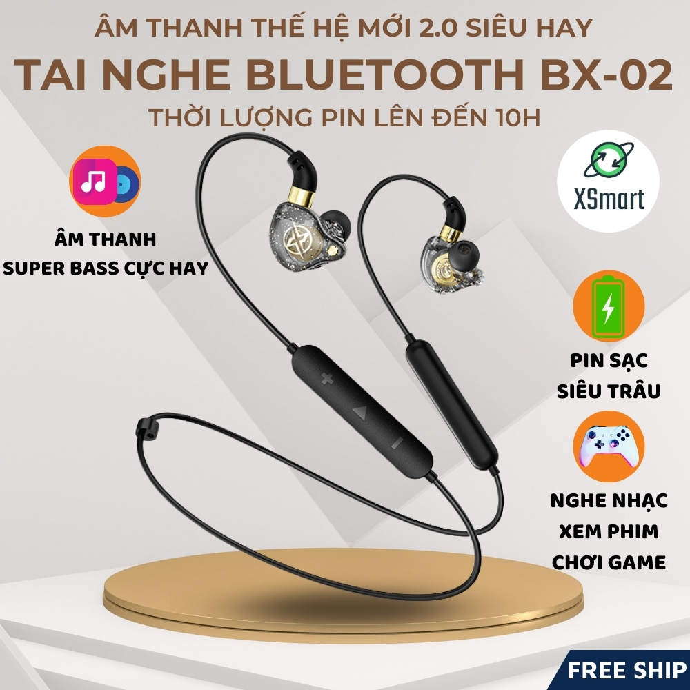 Tai Nghe Bluetooth Không Dây Thể Thao BX-02 Phiên Bản Mới Âm Thanh BASS ...