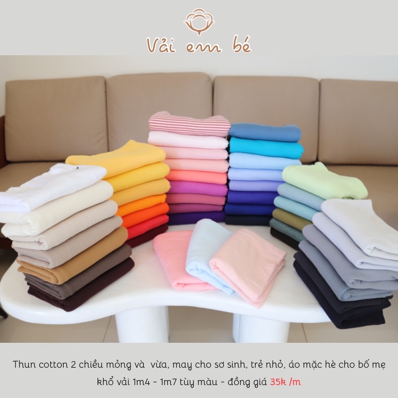 2C | Vải thun cotton màu trơn co giãn 2 chiều (BẢNG MÀU MỚI UPDATE ...